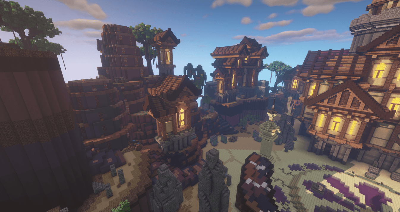 Floating Mansion Hub - Medieval Minecraft Village Map – Keystone Builds