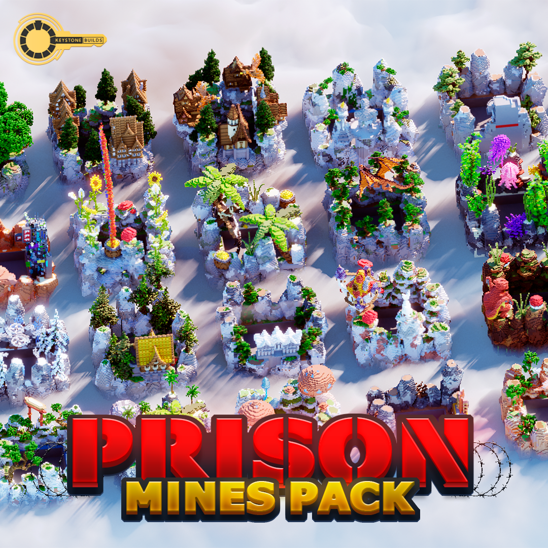 Prison Pack 28 Mines - Custom Minecraft Prison Map – Keystone Builds
